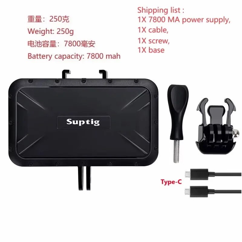 Водонепроницаемый power bank 7800 мАч clownfish для GoPro Hero Black Bank Power A