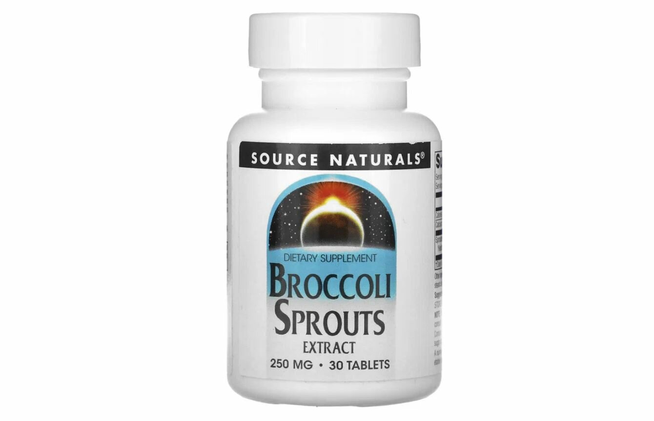 Source Naturals, Broccoli Sprouts Extract, Экстракт ростков брокколи, 30 таблеток (250 мг в 1 таблетке)