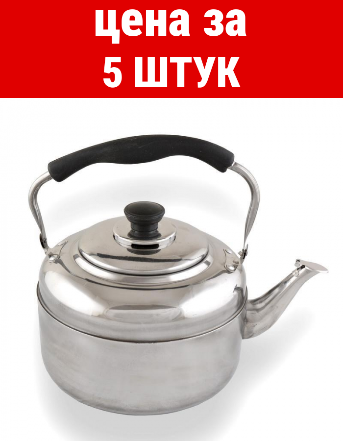 Комплект 5 шт, чайник нерж 4.0Л общепит ASTELL катунь
