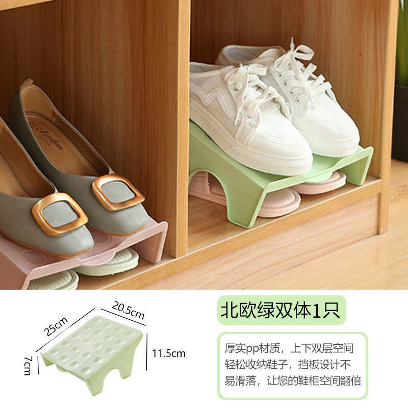 Пластиковая двухслойная обувная полка, двухслойный обувной держатель, интегрированный органайзер для обуви и тапочек