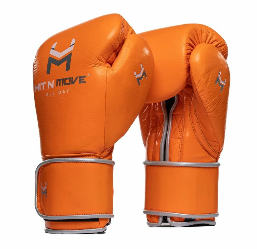 Перчатки боксерские HIT N MOVE ALL DAY Pro Balance Boxing Gloves, 14 унций, оранжевые