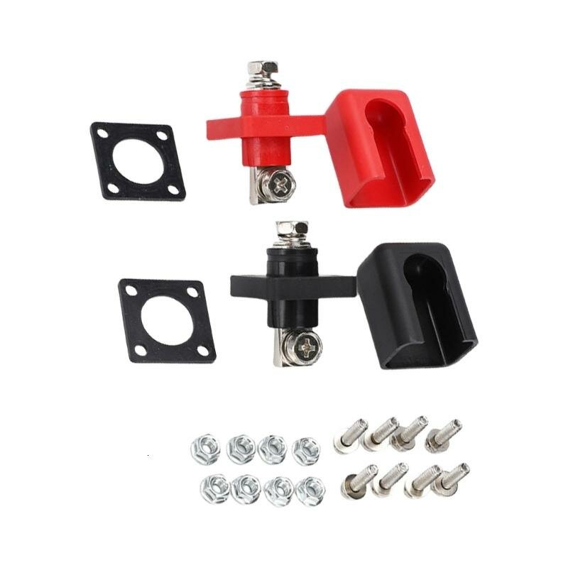 Квадратная клеммная колодка из чистой меди 120A, клеммная колодка сквозного разъема литиевой батареи-одинарный винт