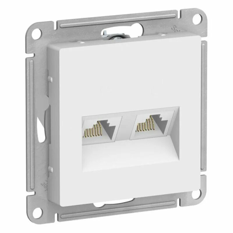 Розетка 2-ая комп. RJ45+RJ45 кат.5E SE AtlasDesign Белый (ATN000185), 1536160