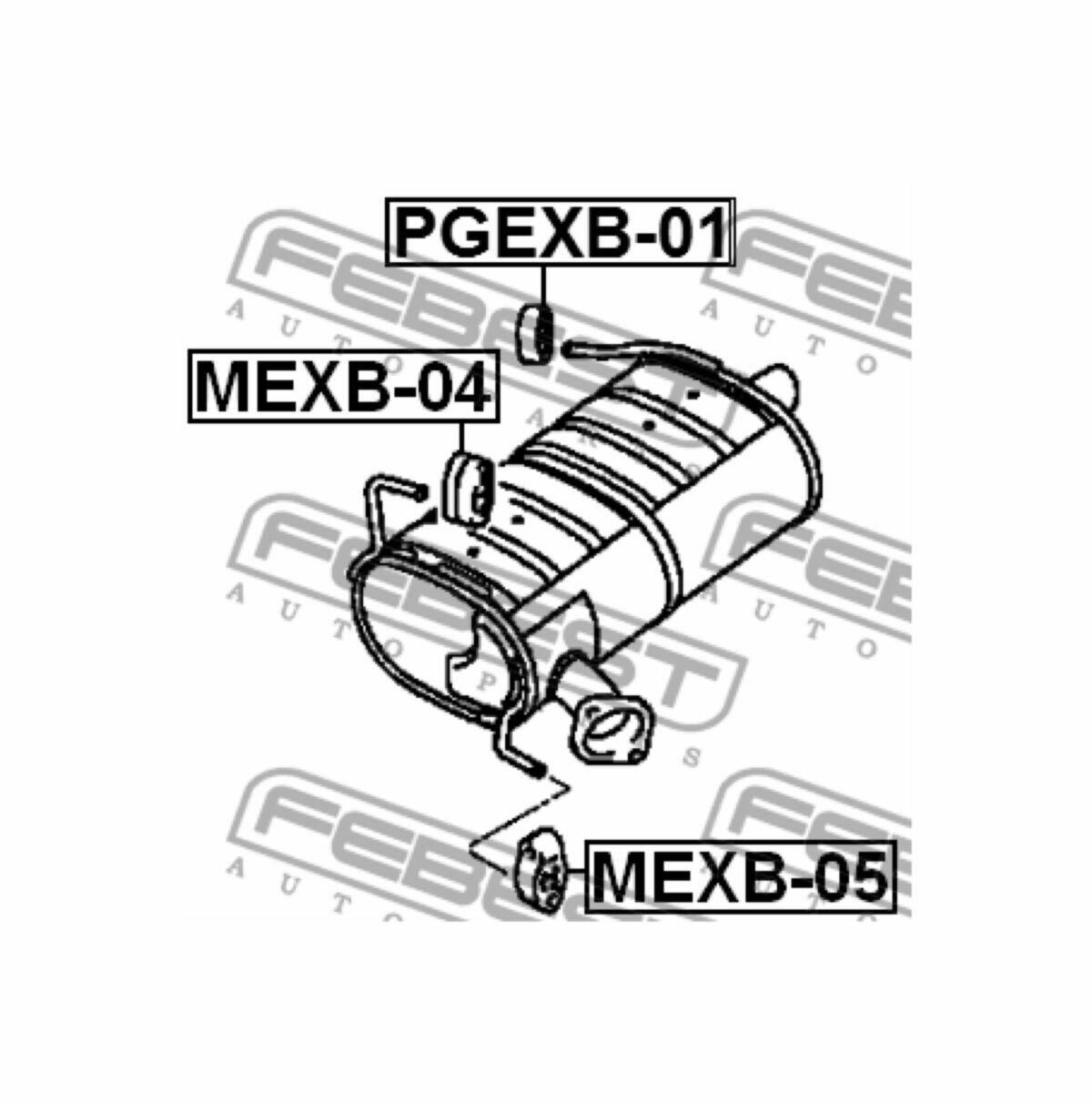 Подушка Крепления Глушителя(Febest Mexb-05)