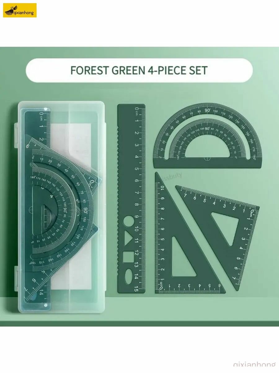 Набор чертежных инструментов (лесной зеленый 4 в 1)