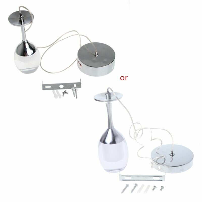 Креативная светодиодная современная ресторанная люстра из винного бокала AC110-220V-Белый свет