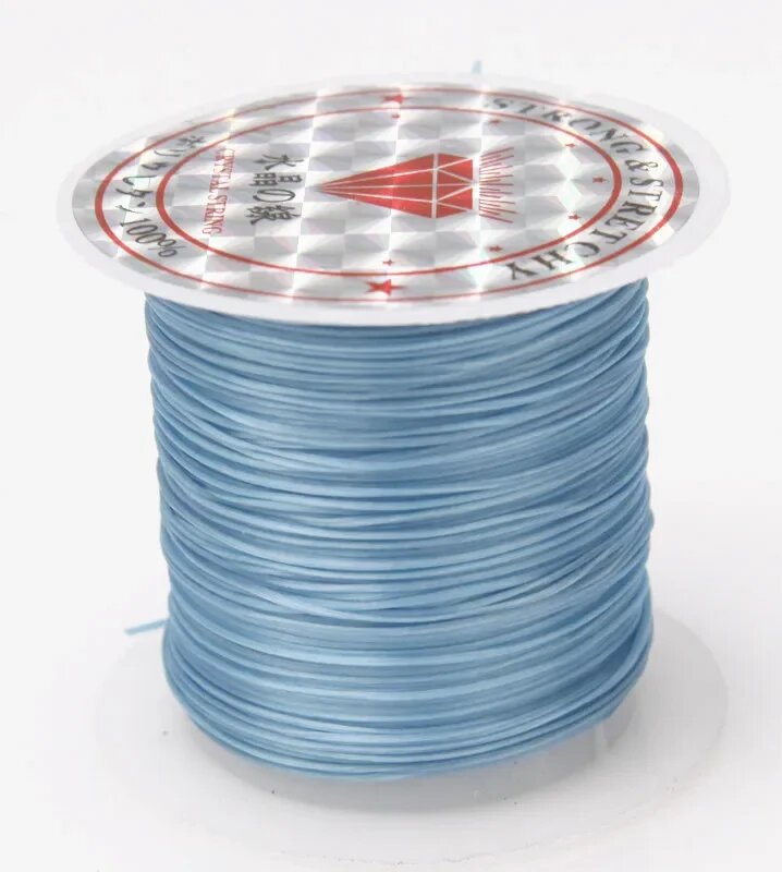 10 м/рулон, прочная эластичная кристаллическая линия, шнур для бисера, проволочная нить для изготовления ювелирных изделий, ожерелье, браслет, аксессуары 1 мм Голубой, Style 07