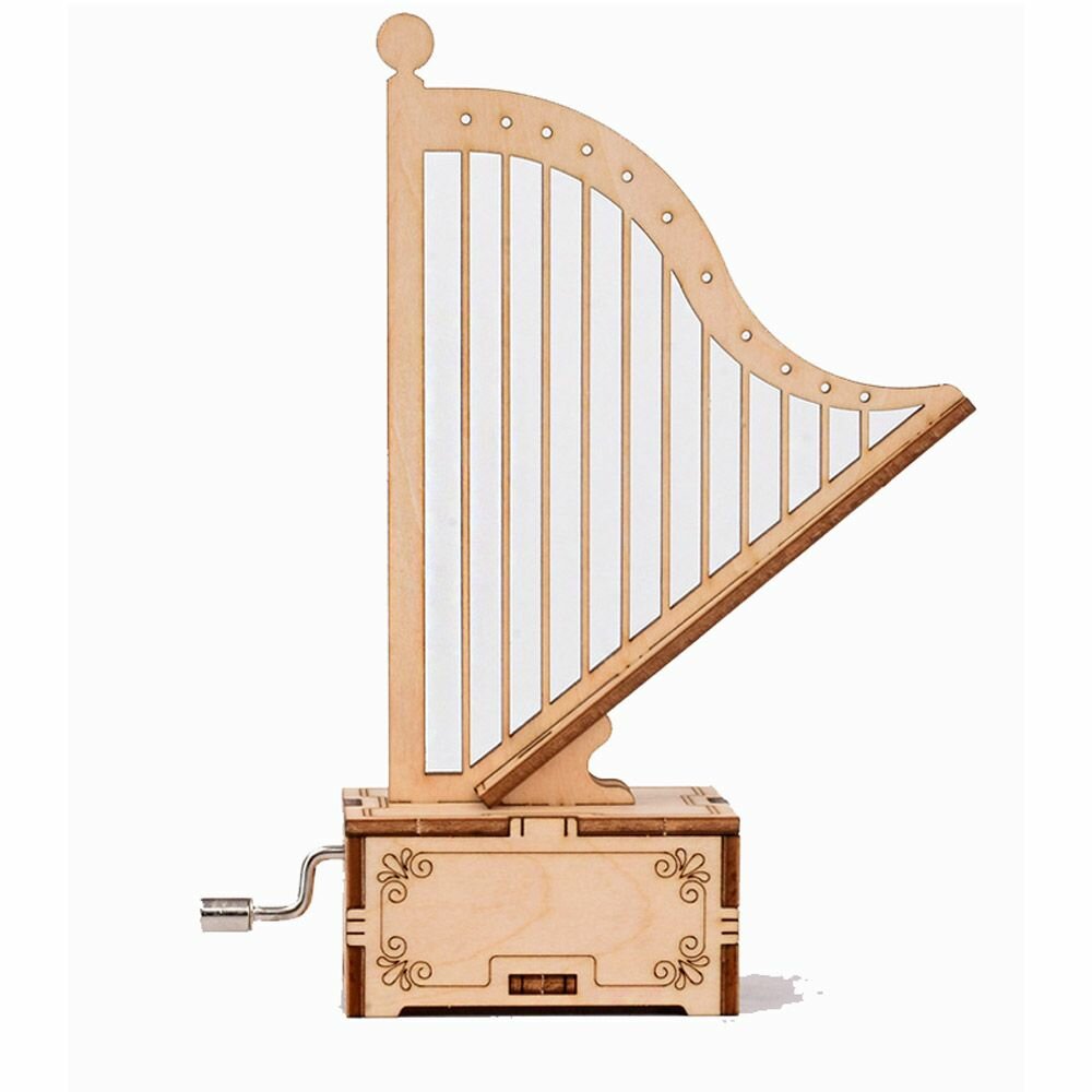 Детская развивающая музыкальная шкатулка деревянная трехмерная модель 3d головоломки в форме музыкального инструмента