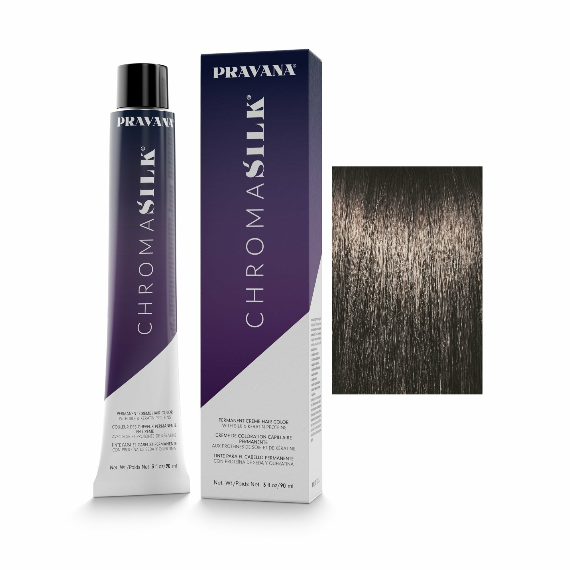 Крем-краска Pravana ChromaSilk, 8.11(8Aa0), стойкий пепельный блондин, для профессионального окрашивания (90мл)