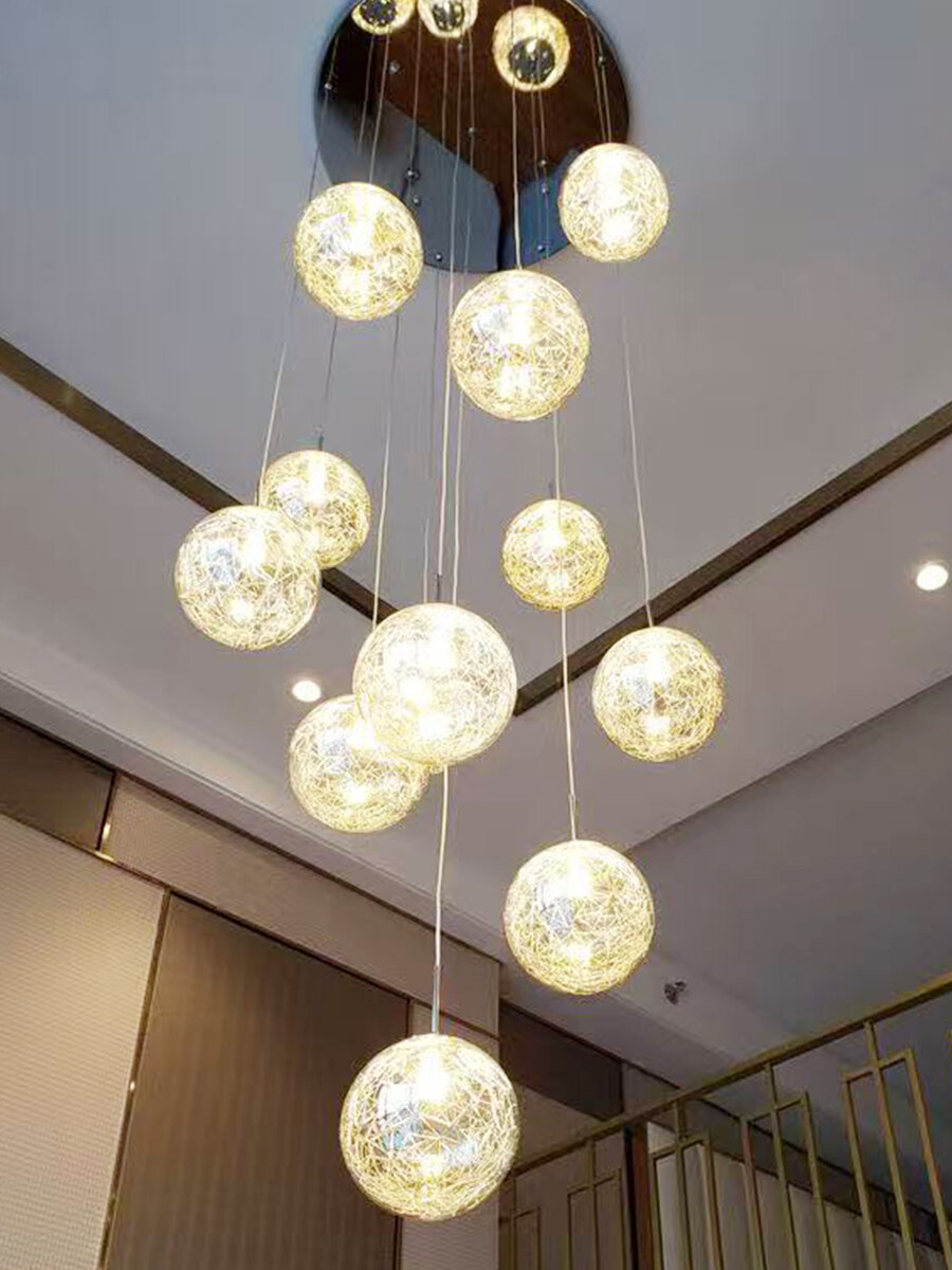 Длинная люстра, люстра для балкона, кухонные светильники, светодиодная подвесная люстра, золото, 1 головка, 7 Вт