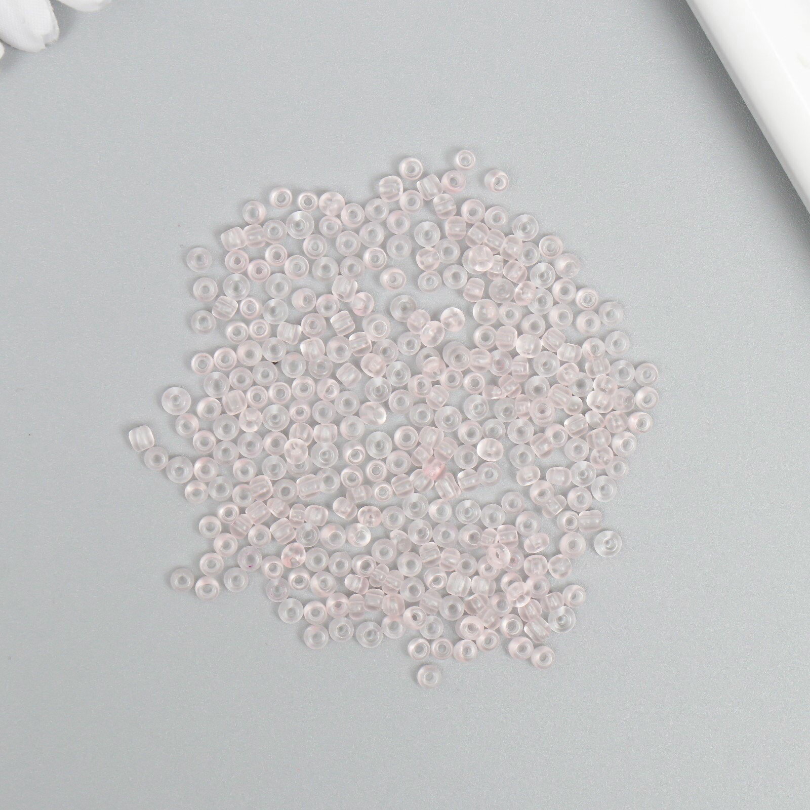 Бисер стекло 8/0 "Полупрозрачный. Розовый зефир", 10 г, вид: бисер