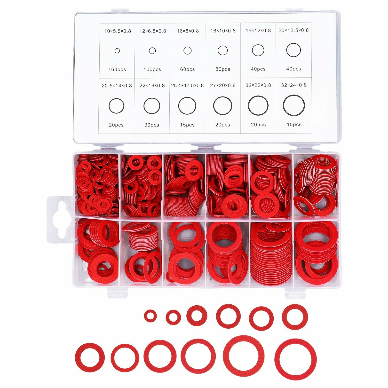 600 шт, плоская шайба, изоляционный сплав, стальное бумажное волокно, уплотнительная прокладка, несколько размеров