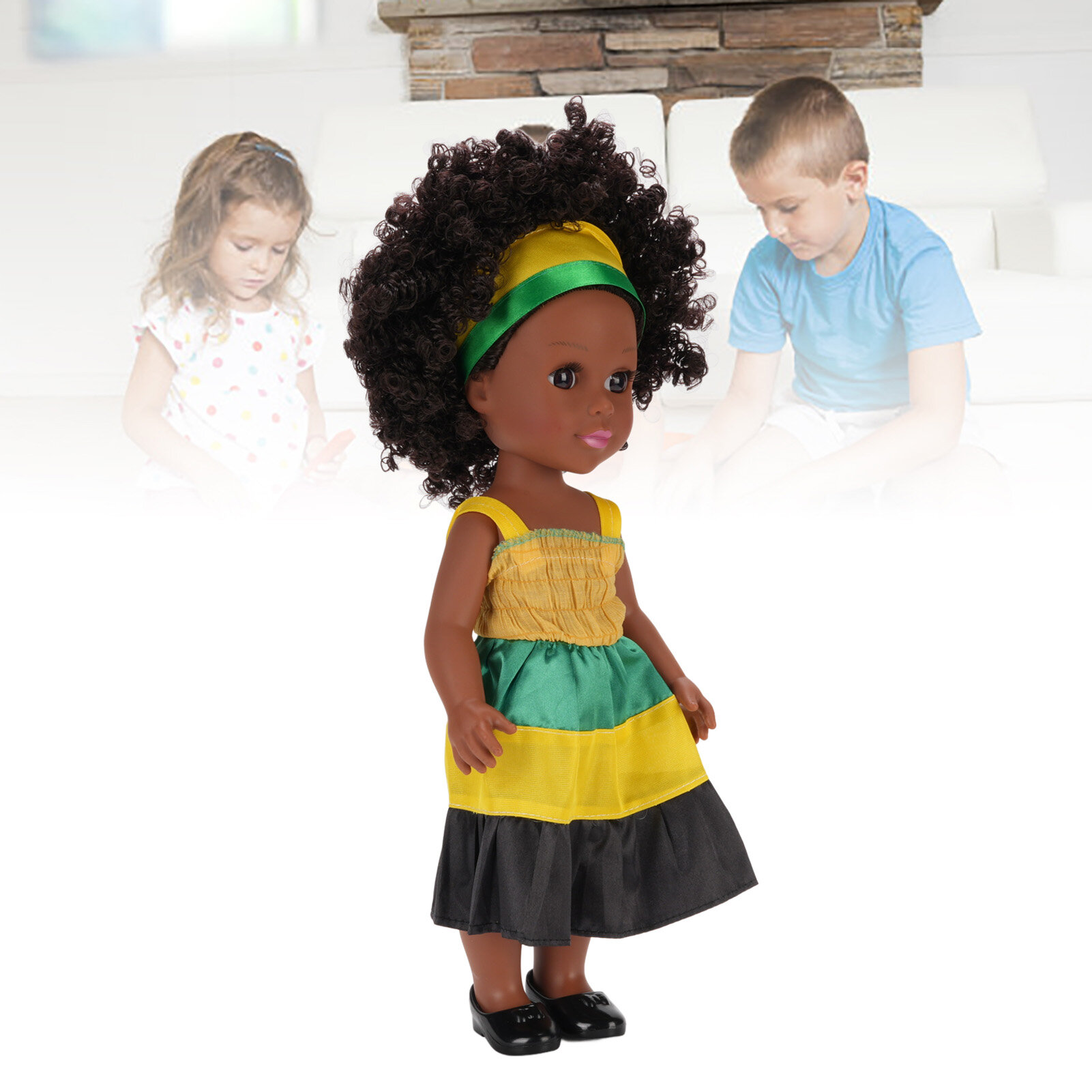 14-дюймовая черная кукла африканская кукла-младенец инновационная сменная одежда успокаивающая игрушка для детей