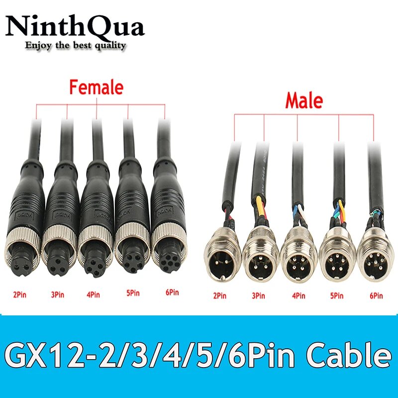 NinthQua M12 кабель авиационного сигнала GX12 4Pin, Male