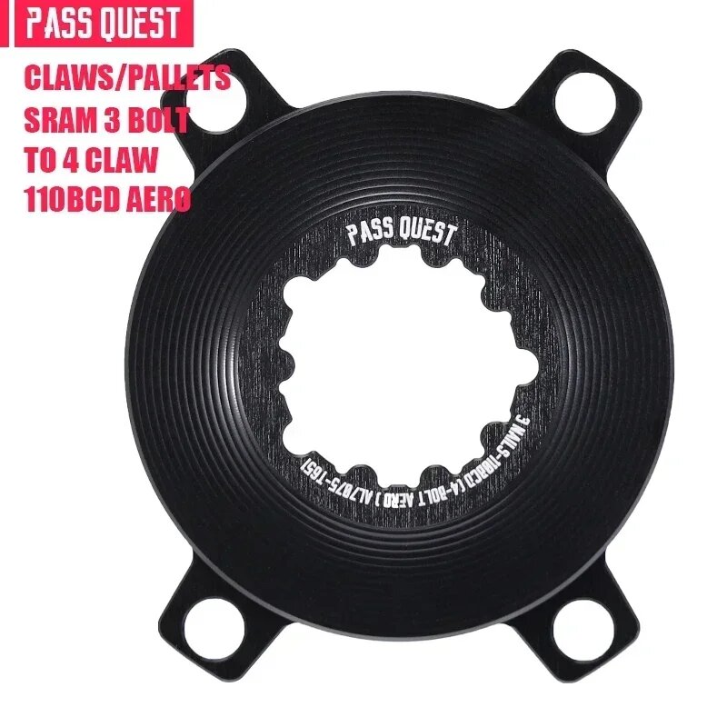 PASS QUEST Звезда для Shimano 110 BCD Черный, 3 bolt to 4 Claw