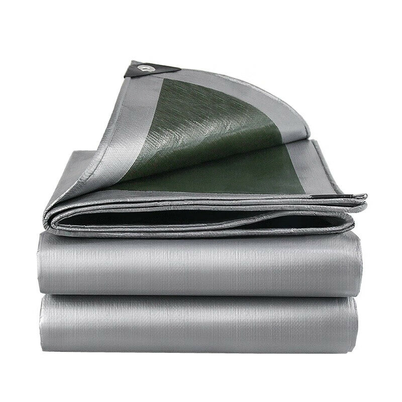 YUANXING Green Silver Tarpaulin, Thickened Waterproof Cargo Truck Rain Cover, Sunshade, Rain Protection, Sun Protection Cloth, Oil Cloth, Canvas, Plastic Sheet, Tarp, Cover Cloth, 2 Meters * 3 Meters