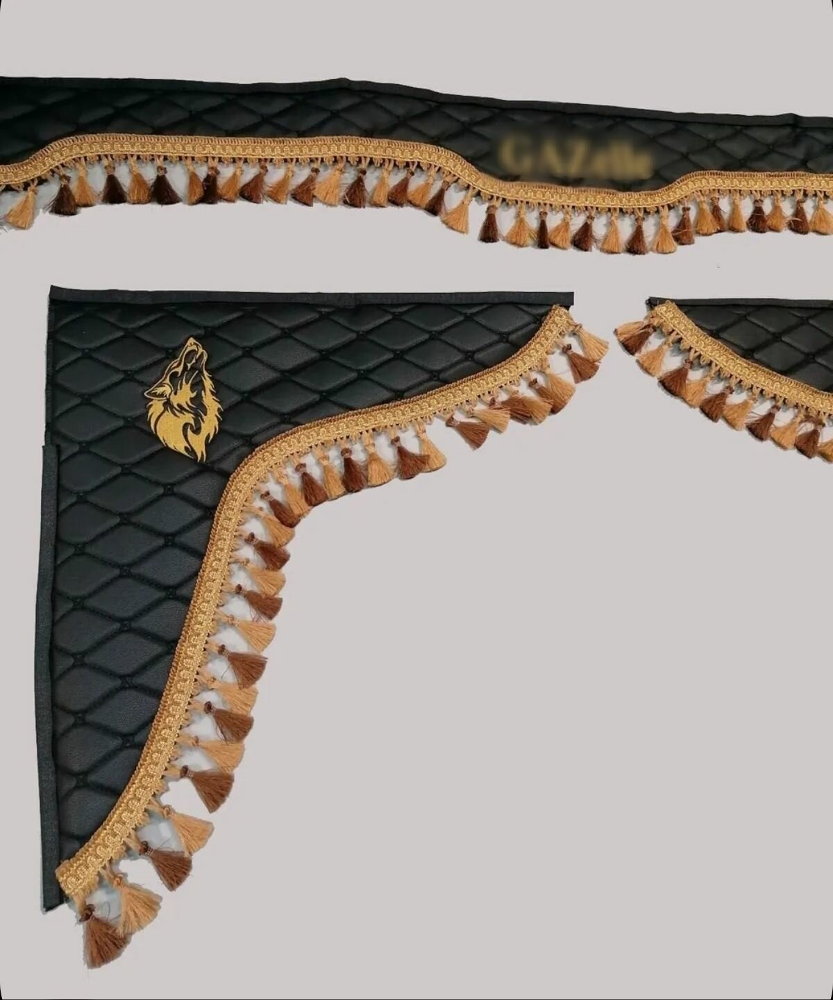 Ламбрекены (1.5м) для автомобилей ГБ. Бахрома, с вышивкой.