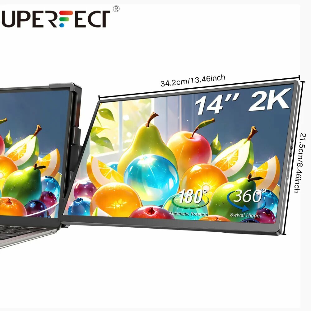 UPERFECT 2K Портативный Монитор 14 дюймов Европейская вилка (EU Plug)