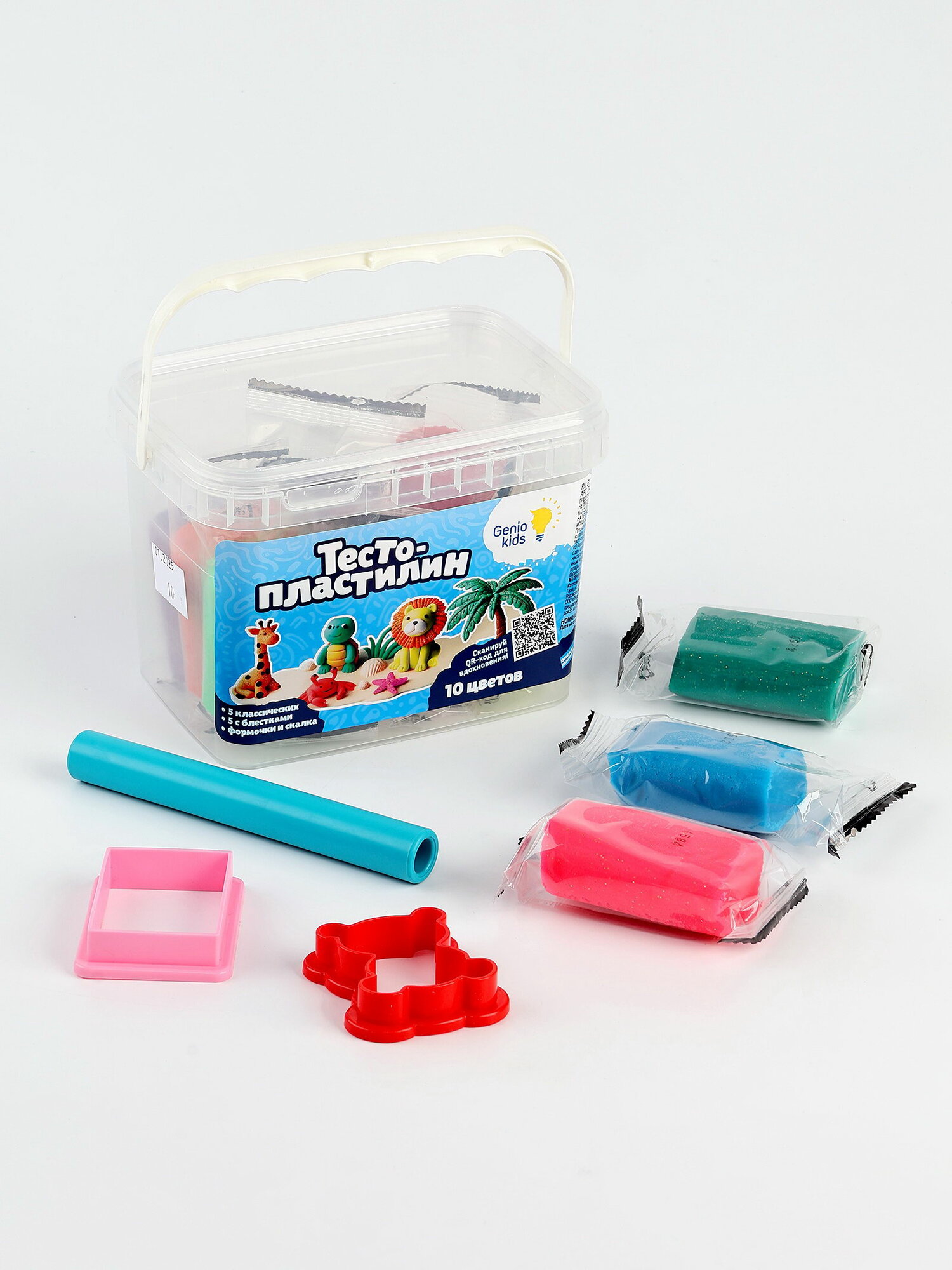 Тесто-пластилин, 10 цветов, материал для лепки: пластилин, для кого: унисекс