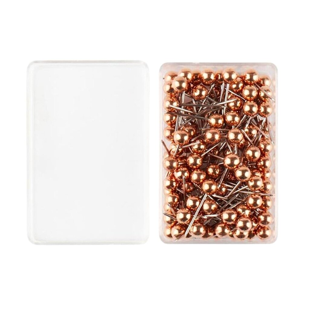 1 коробка из 500 штук металлических круглых шариковых гвоздей 4 мм в упаковке из пробковой доски-розовое золото