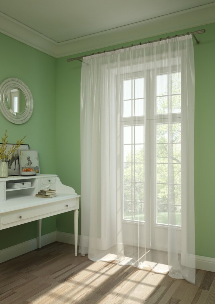 Штора на ленте Kauffort "Oriana" 300x275см, органза, белый,