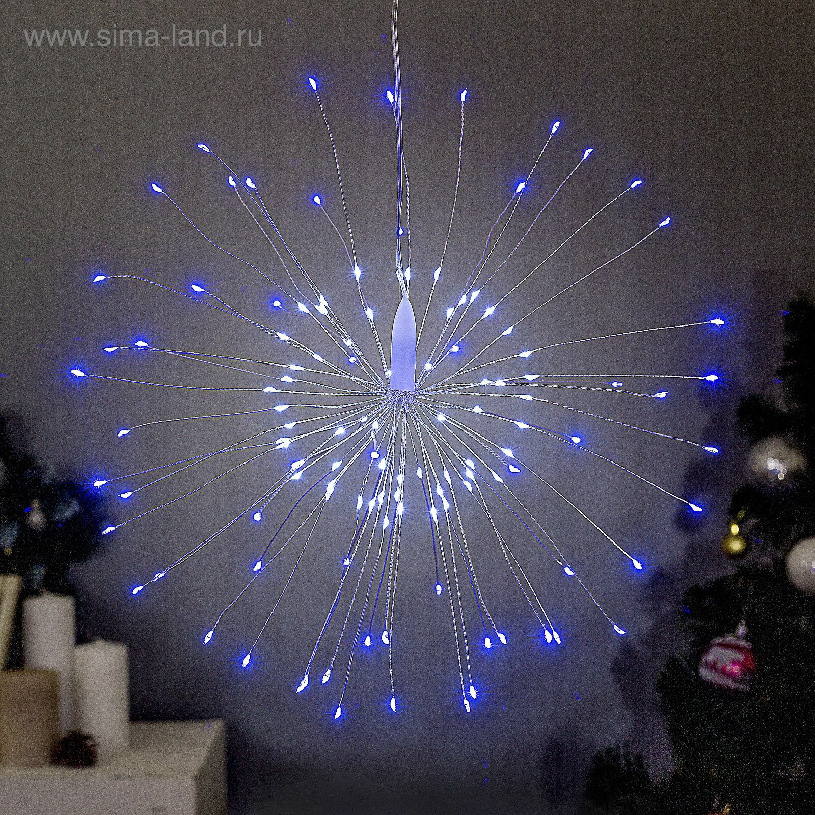 Светодиодная фигура "Салют" 20 см, роса, батарейки ААх4, применение: внутреннее