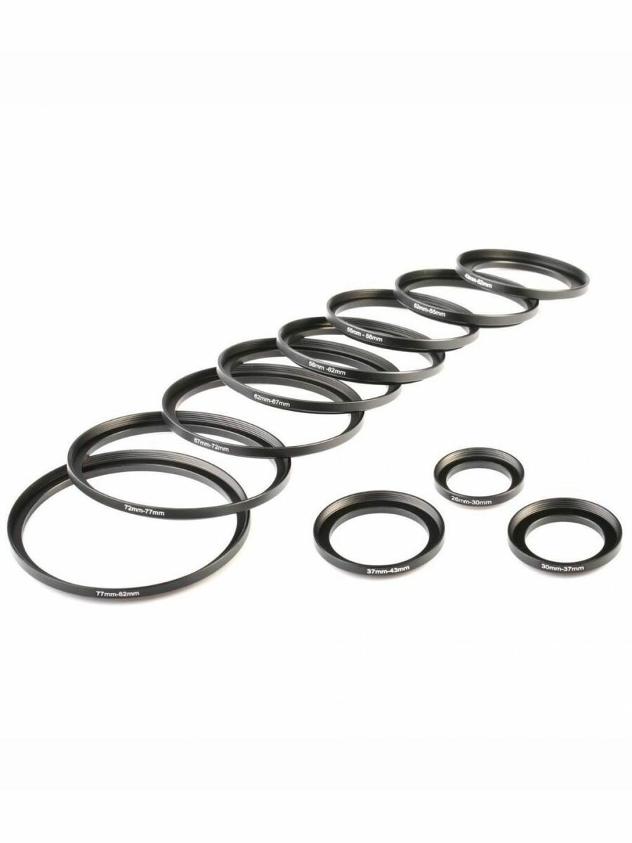 Набор переходных колец для фильтра объектива / Повышающие кольца / K&F Concept Step Up Ring SKU0800 (11 штук)