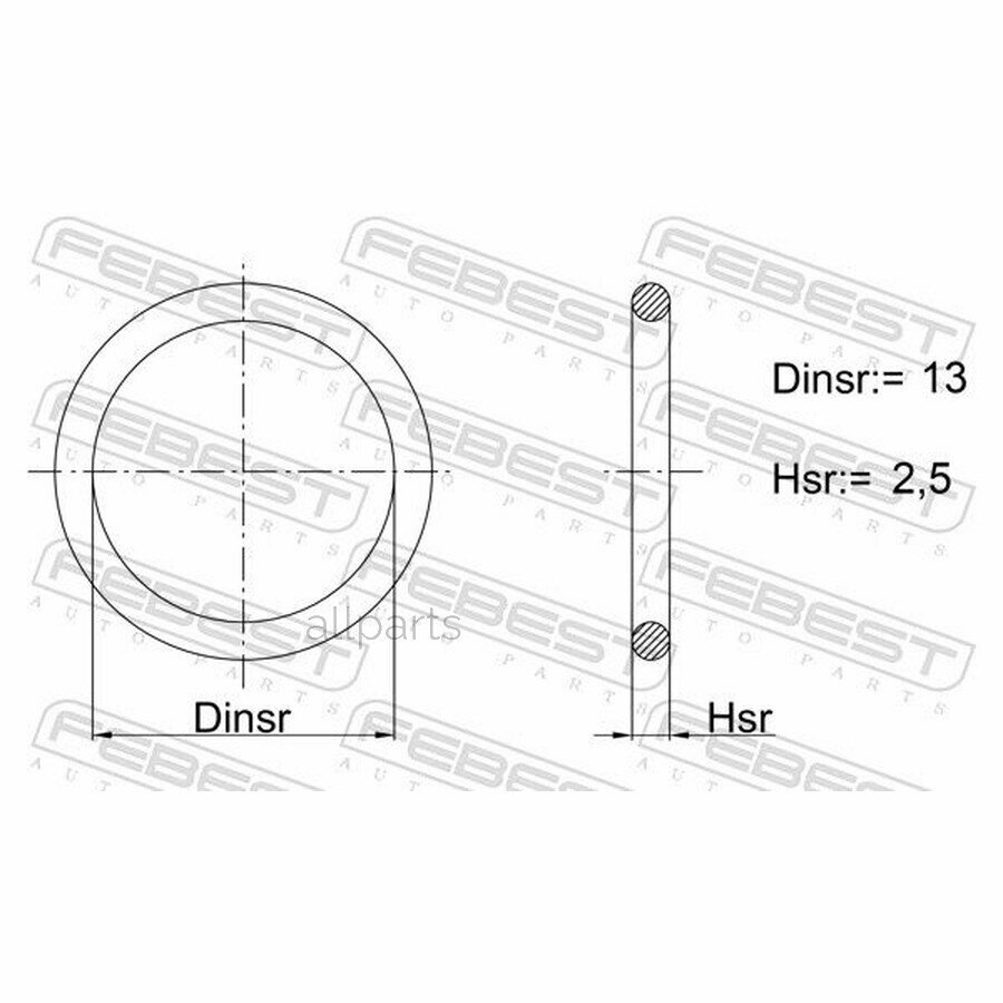 FEBEST 02400-018 Кольцо уплотнительное маслянного фильтра акпп 13x2.5