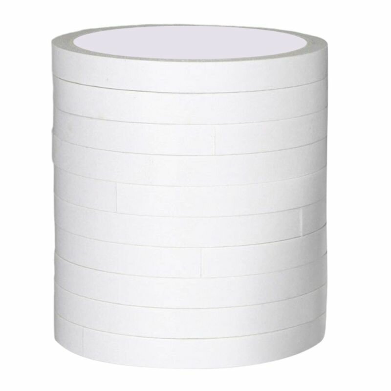 10 рулонов, двусторонний скотч, высокой вязкости, студенческий белый прочный скотч ручной работы шириной 1 см и длиной метров