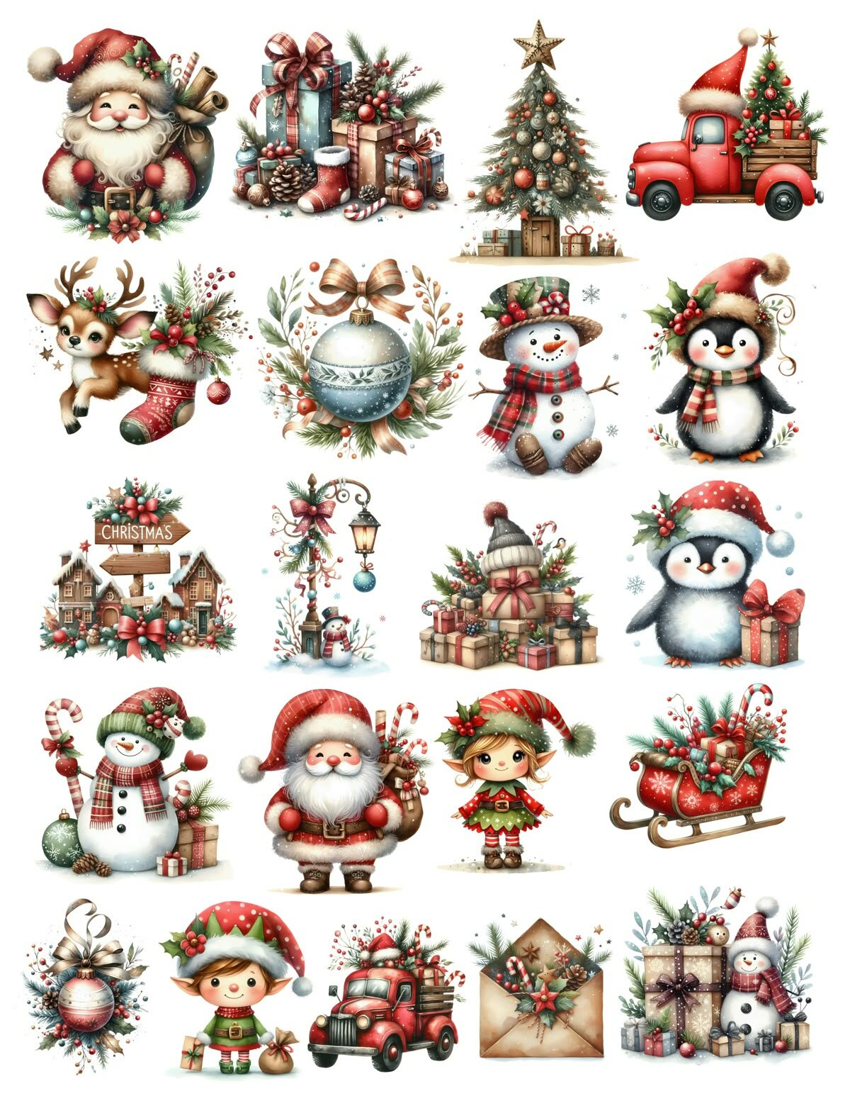 Трансфер для декупажа AT Deco About Time, бумага, красный, зеленый, желтый