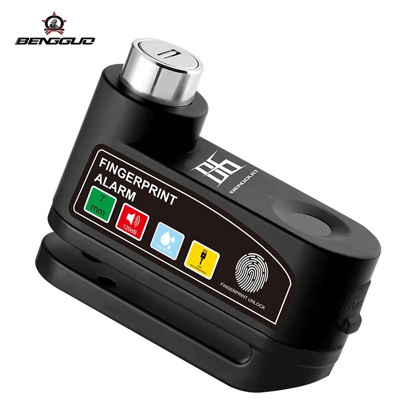 Мотоциклетная сигнализация, замок дискового тормоза, противоугонная безопасность, мото колесо, дисковый замок, мотоциклетный дисковый замок для мотоцикла, велосипеда Black