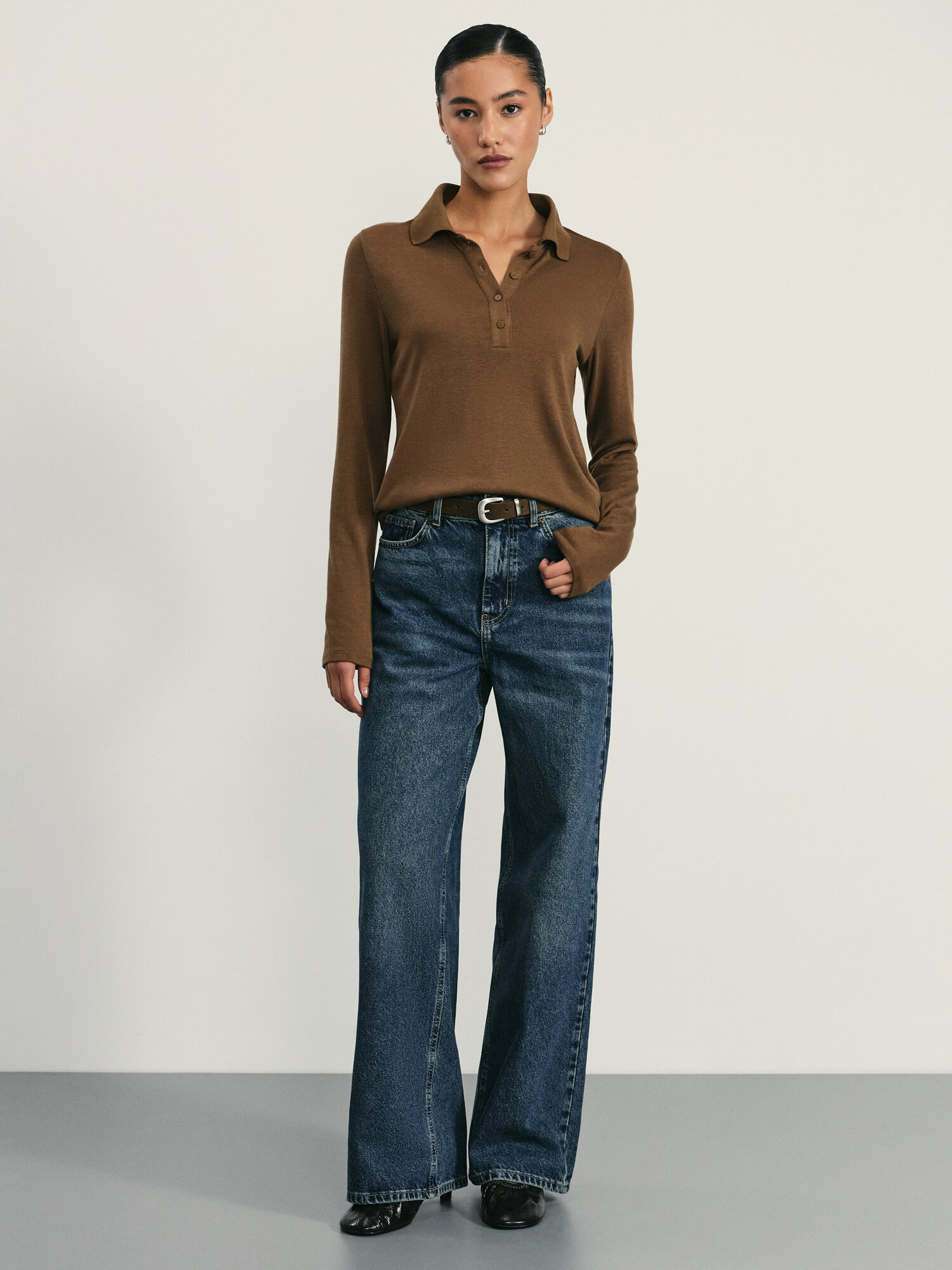 Джинсы широкие wide leg 