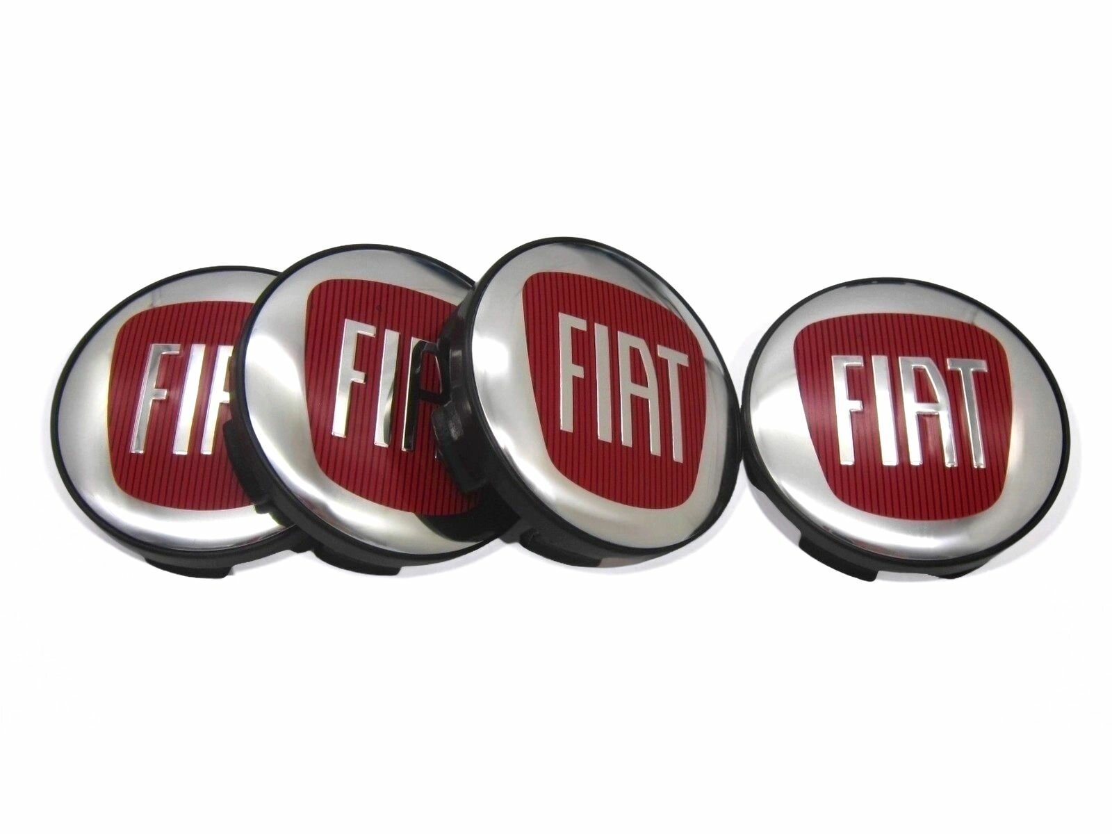 Колпачки, заглушки на литые диски СКАД Fiat red 56/51/12 мм, комплект 4 шт.