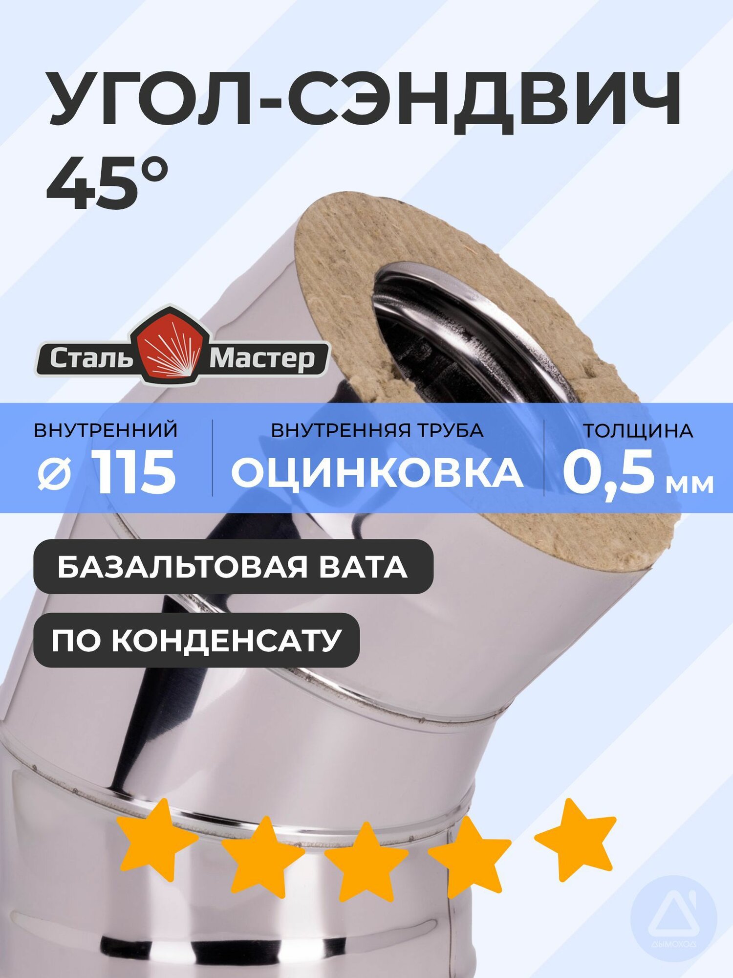 Угол-сэндвич К 115 / 200 45 оц / нерж 0,5 мм