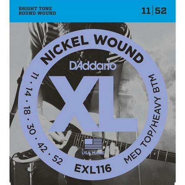 Струны D'Addario Nickel Wound 11-52 (EXL116XL). Оригинальные, США!