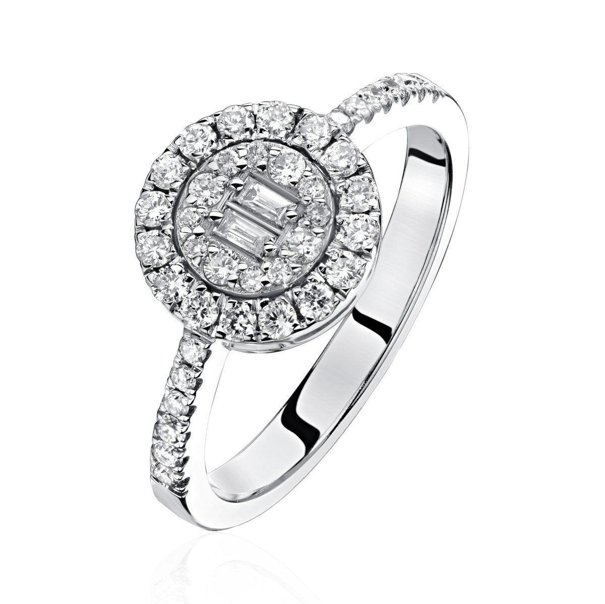 Кольцо, белое золото, 585 проба, бриллиант