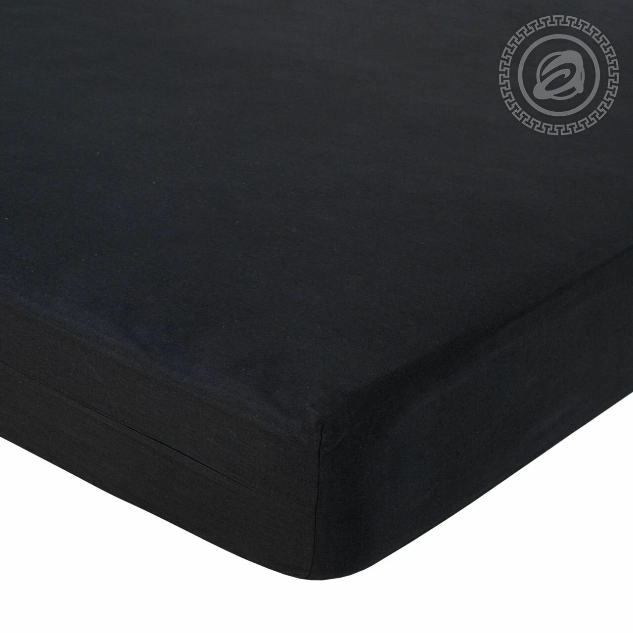 Простыня поплин на резинке Черный 180х200