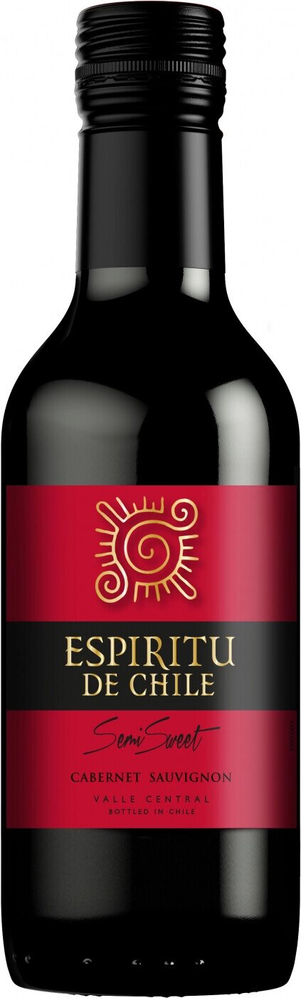 Вино "Espiritu de Chile" Cabernet Sauvignon Semi-Sweet, Valle Central DO, 187 мл
