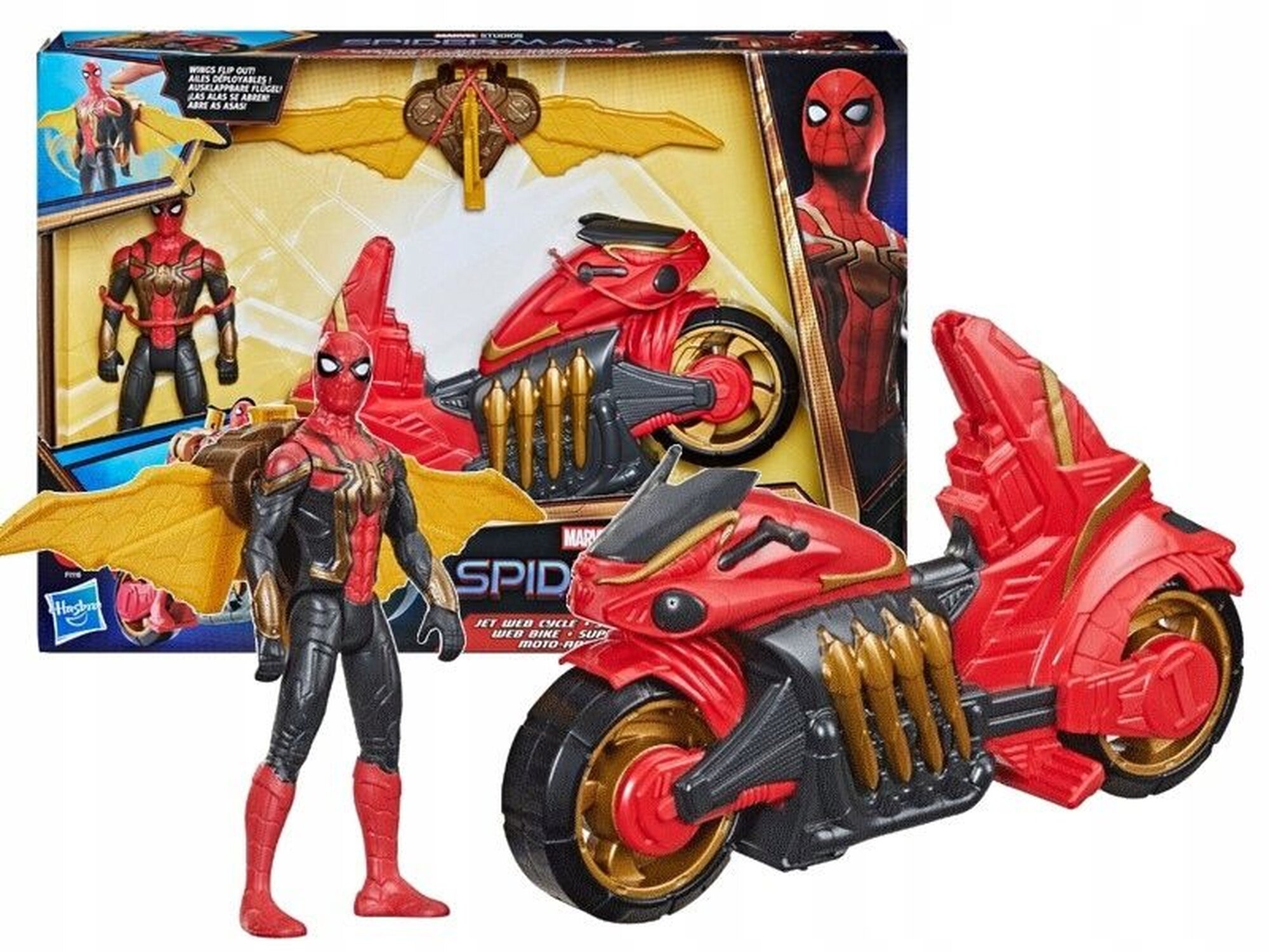 Фигурка Hasbro Marvel Spider-Man - Фигурка Человек-паук с крыльями на мотоцикле - Хасбро F1110