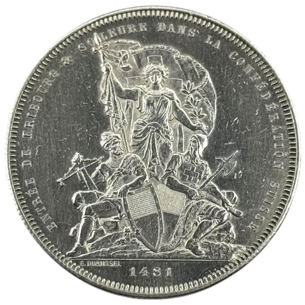 Швейцария 5 франков 1881 г. (Стрелковый фестиваль во Фрибуре)
