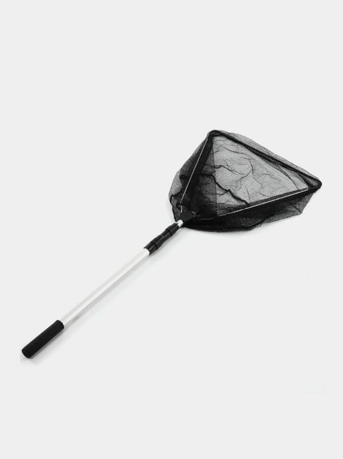 Подсак рыболовный треугольный П04 складной диаметр 60 см / Сачок капроновый телескопический / Подсачек для рыбалки