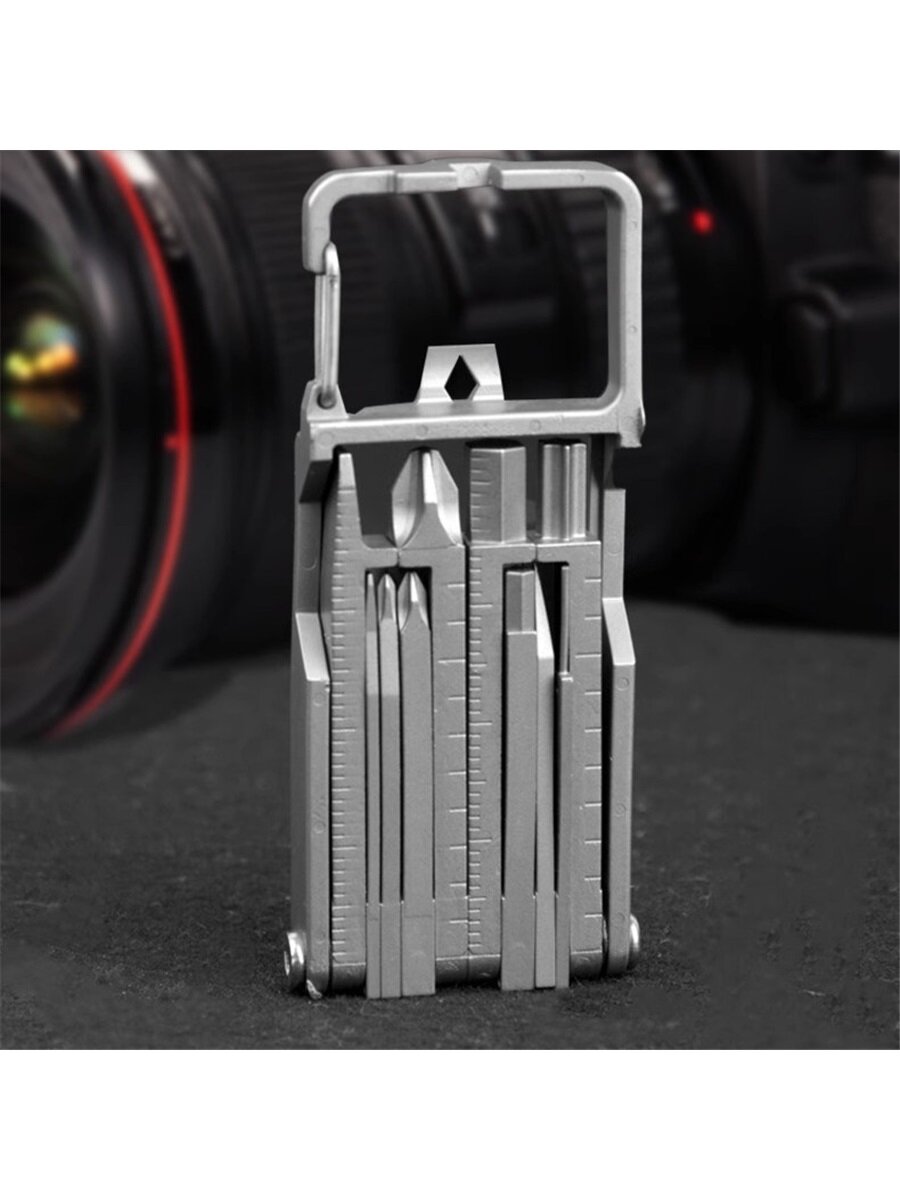 Многофункциональный набор отверток из нержавеющей стали, Подставка для телефона, Складной карманный набор инструментов, Серебро, 8,7x4x0,7 см, Портативное устройство для фотосъемки