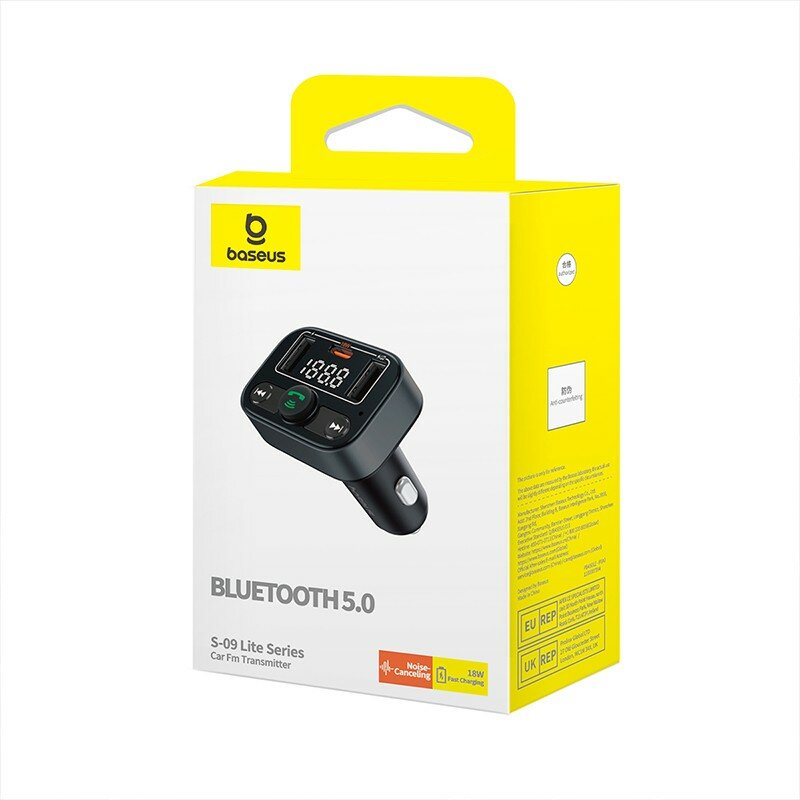 ФМ Baseus S-09 Lite Series Car FM Transmitter Cluster Black (C10762300113-00)