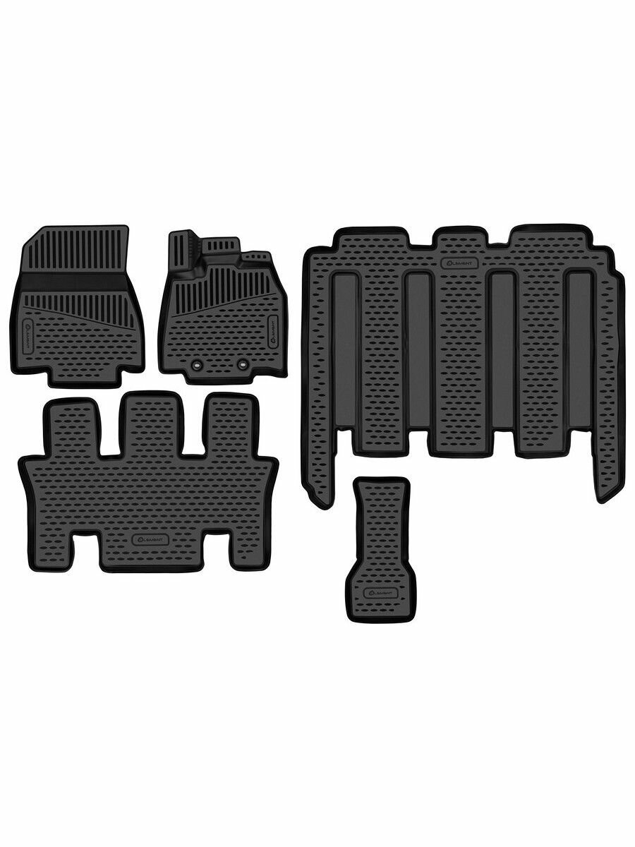 Коврики в салон для HONDA Stepwgn (V рестайлинг) 2017- правый руль 7 мест, 5шт. (полиуретан) ELEMENT3DAN0436210K7S