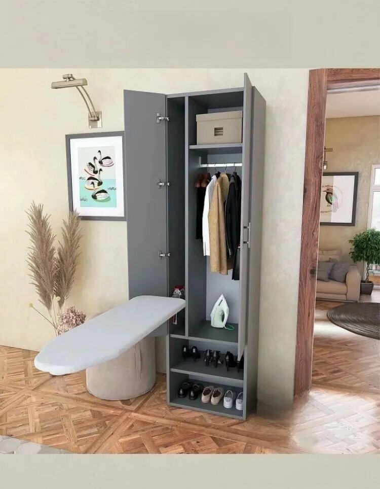 Гладильная доска GU_built-in, настенная, поворотная, 80x34 см