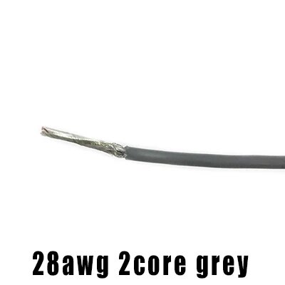 28AWG 2-жильный серый экранированный провод