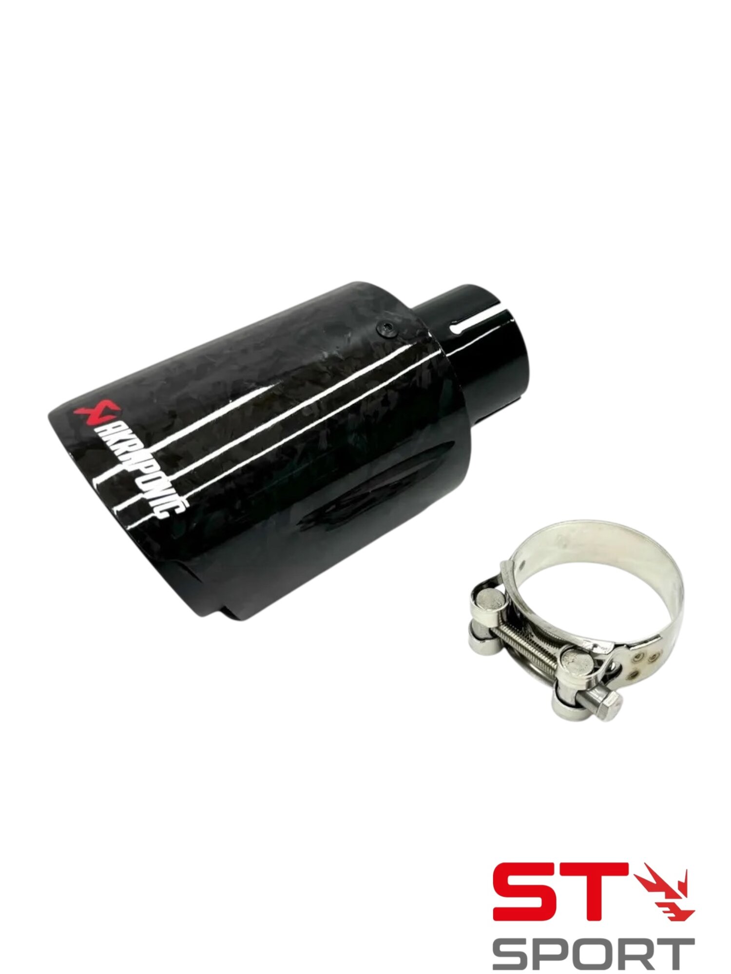 Насадка на глушитель открытого типа AKRAPOVIC (кованый карбон) 51-89mm. Универсальная насадка на глушитель