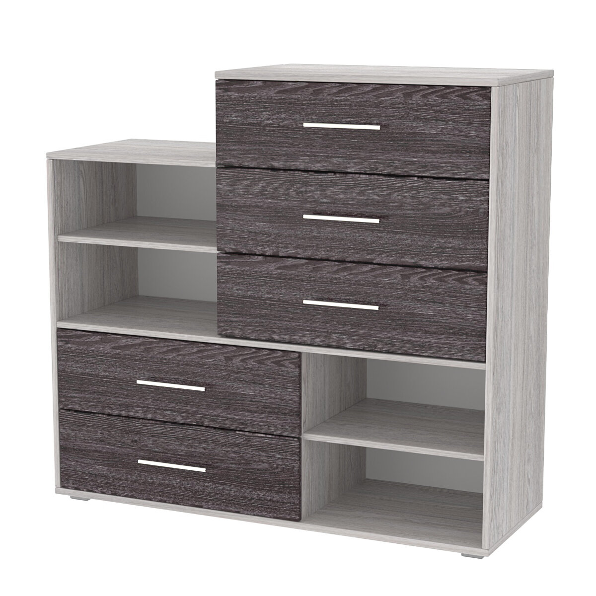 Комод вектор КВ-03, Ясень Анкор светлый + Ясень Анкор темный