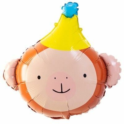 Воздушный шар фольгированный весёлая затея Обезьяна в колпаке, коричневый, 27"