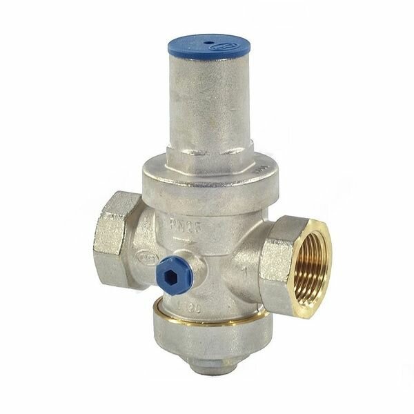 Регулятор давления поршневой латунь Ду 25 Ру25 1" - 5,5бар с выходом под манометр OR 0233.125